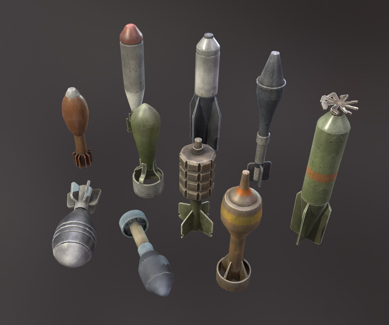 Bombs Pack 3D Model - TurboSquid 1589657