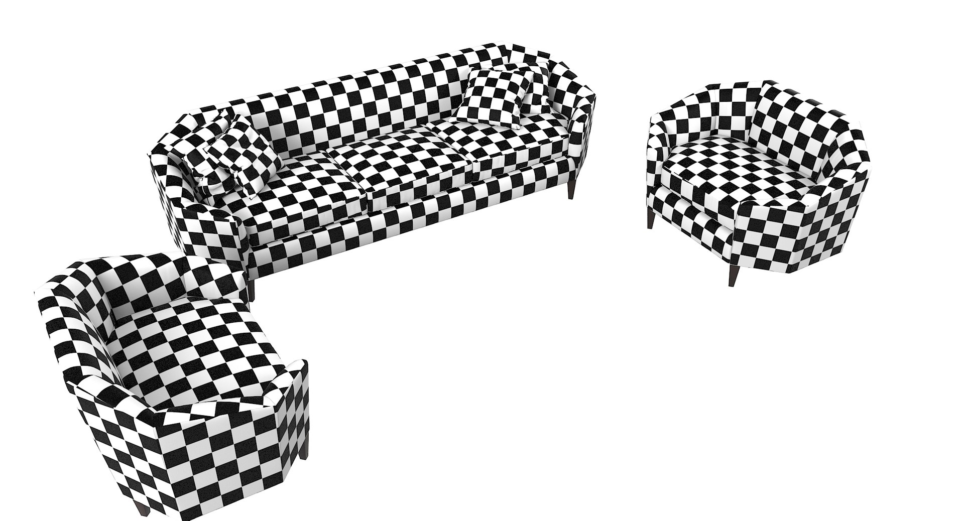 Diamond Lounge Sofa Chairs 3D Model - TurboSquid 1353068