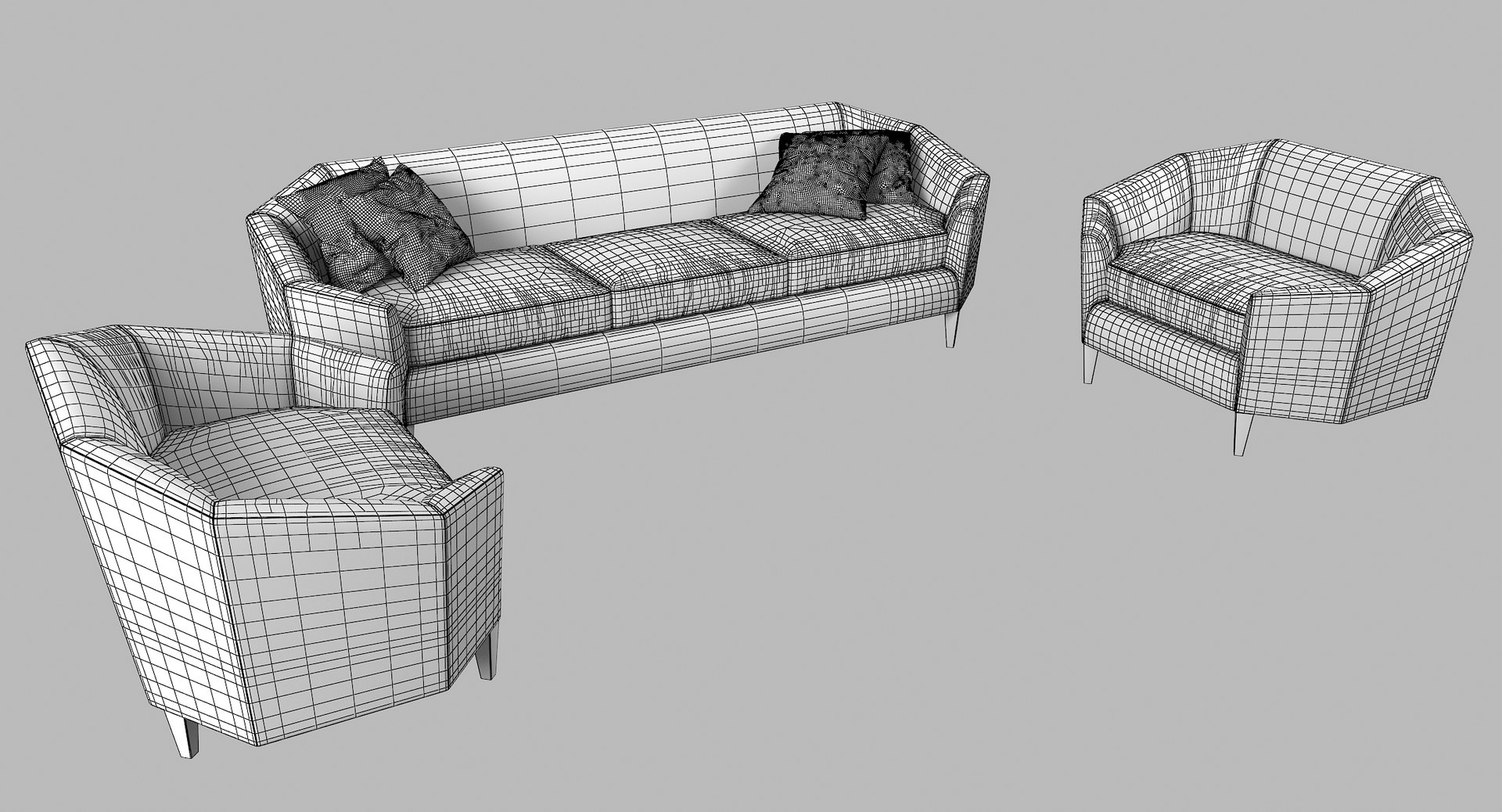 Diamond Lounge Sofa Chairs 3D Model - TurboSquid 1353068