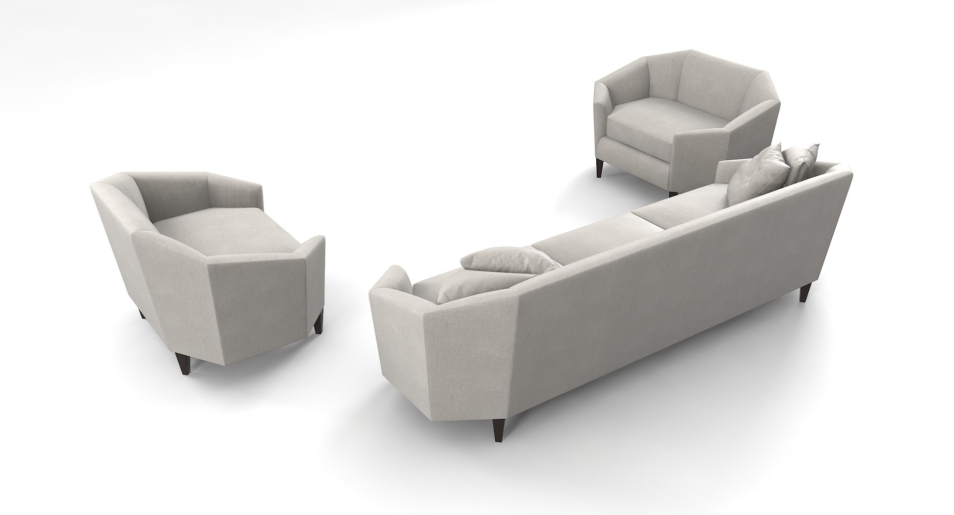 Diamond Lounge Sofa Chairs 3D Model - TurboSquid 1353068