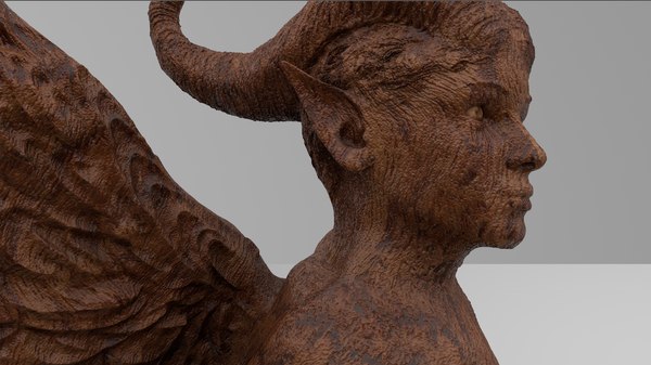 Statue woman lion wood 3D model - TurboSquid 1579998