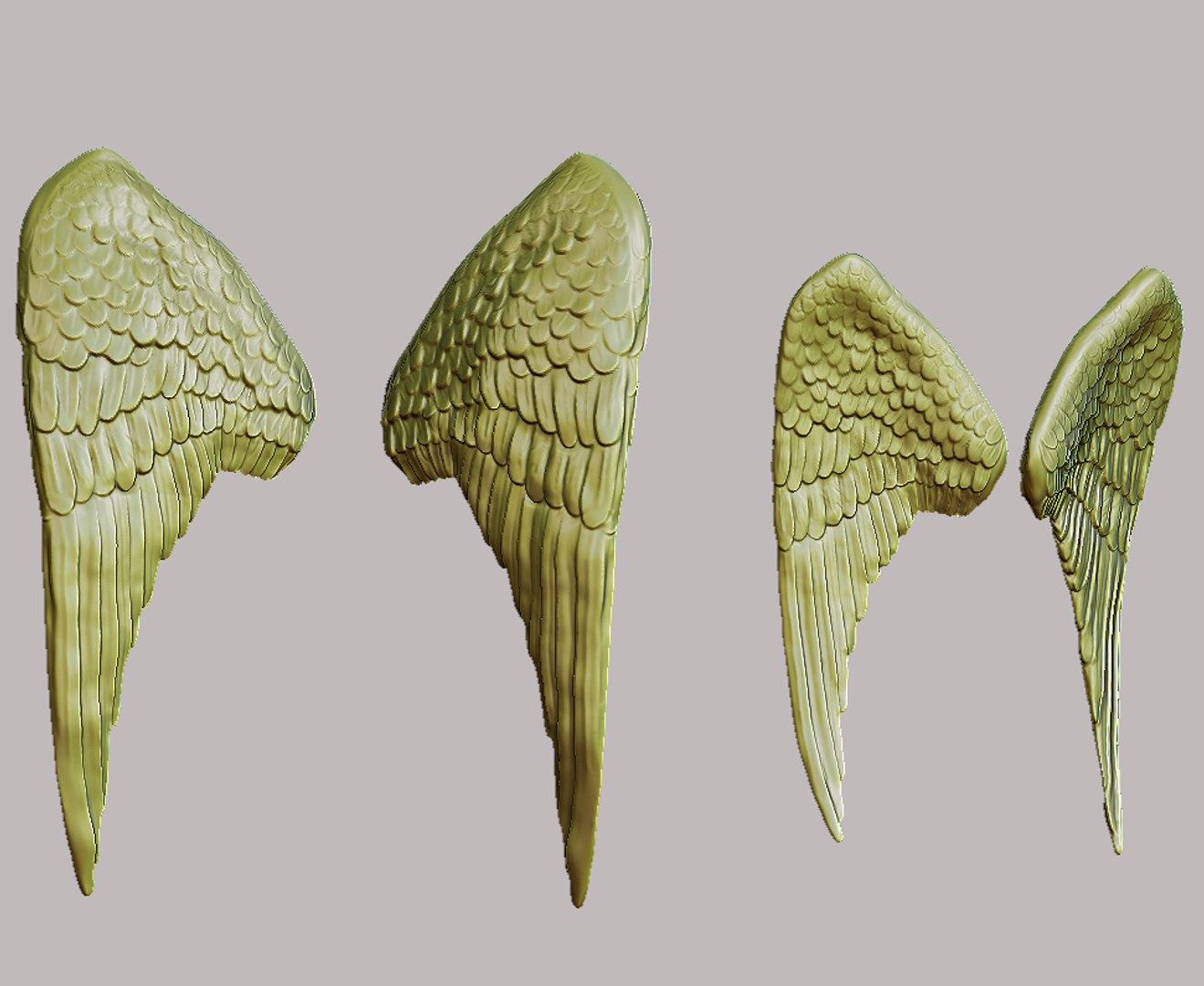 3D wings sculpture statue - TurboSquid 1607400