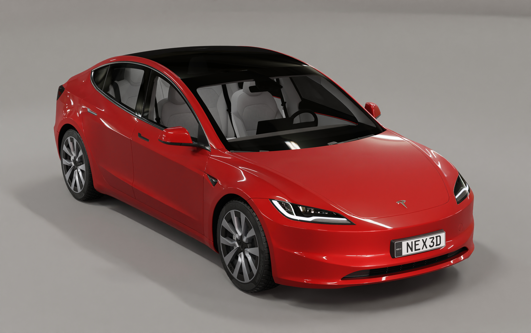 modelo 3d Tesla Model 3 2024 con interior de sede - TurboSquid 2197270