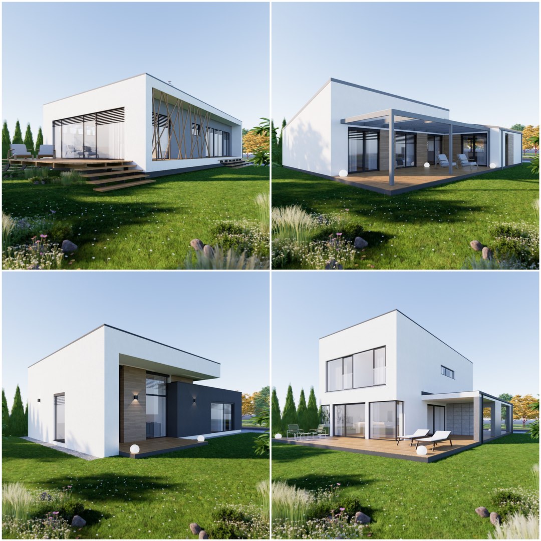 10 Houses - Created With Fully Parametric Revit Families 3D Model ...