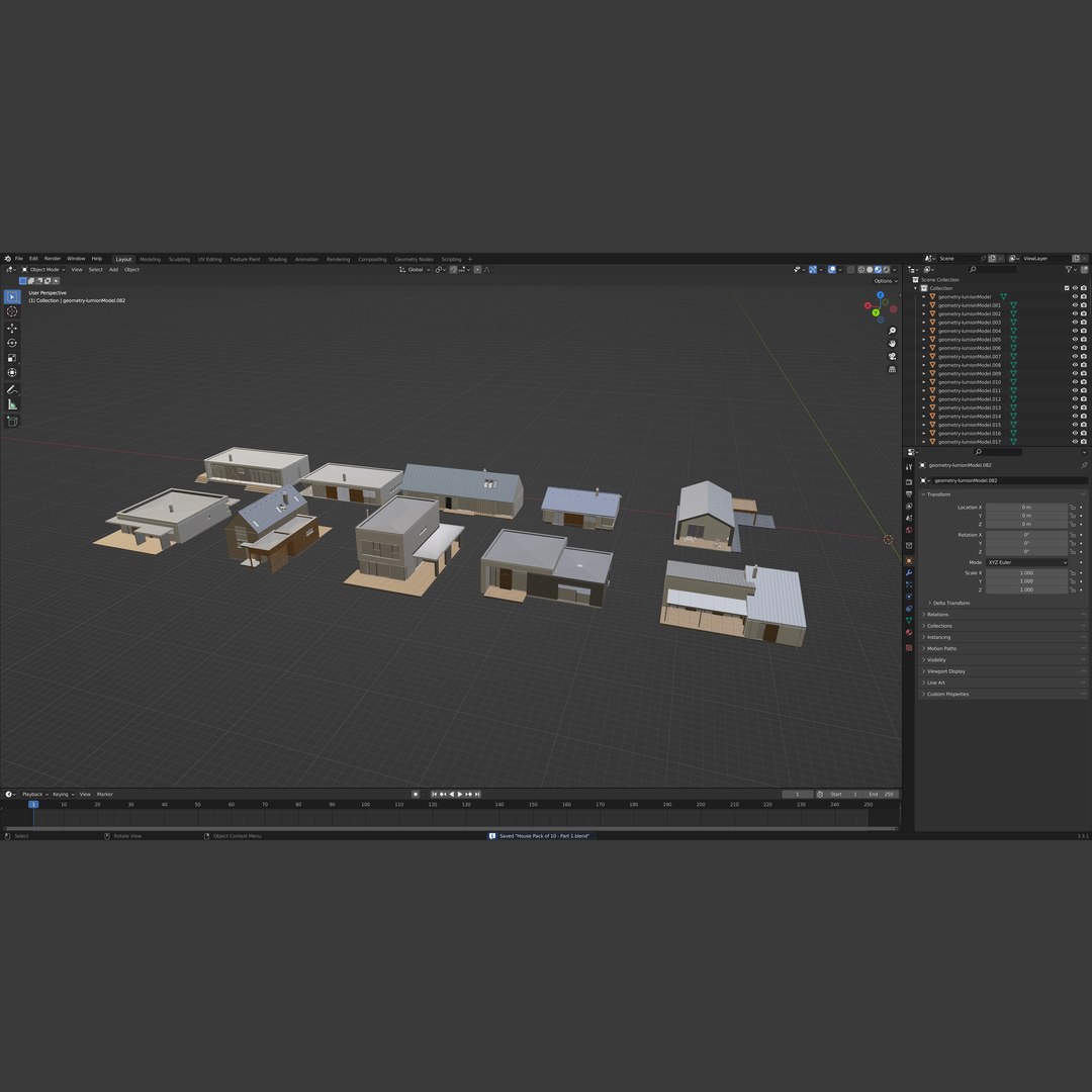 10 Houses - Created With Fully Parametric Revit Families 3D Model ...