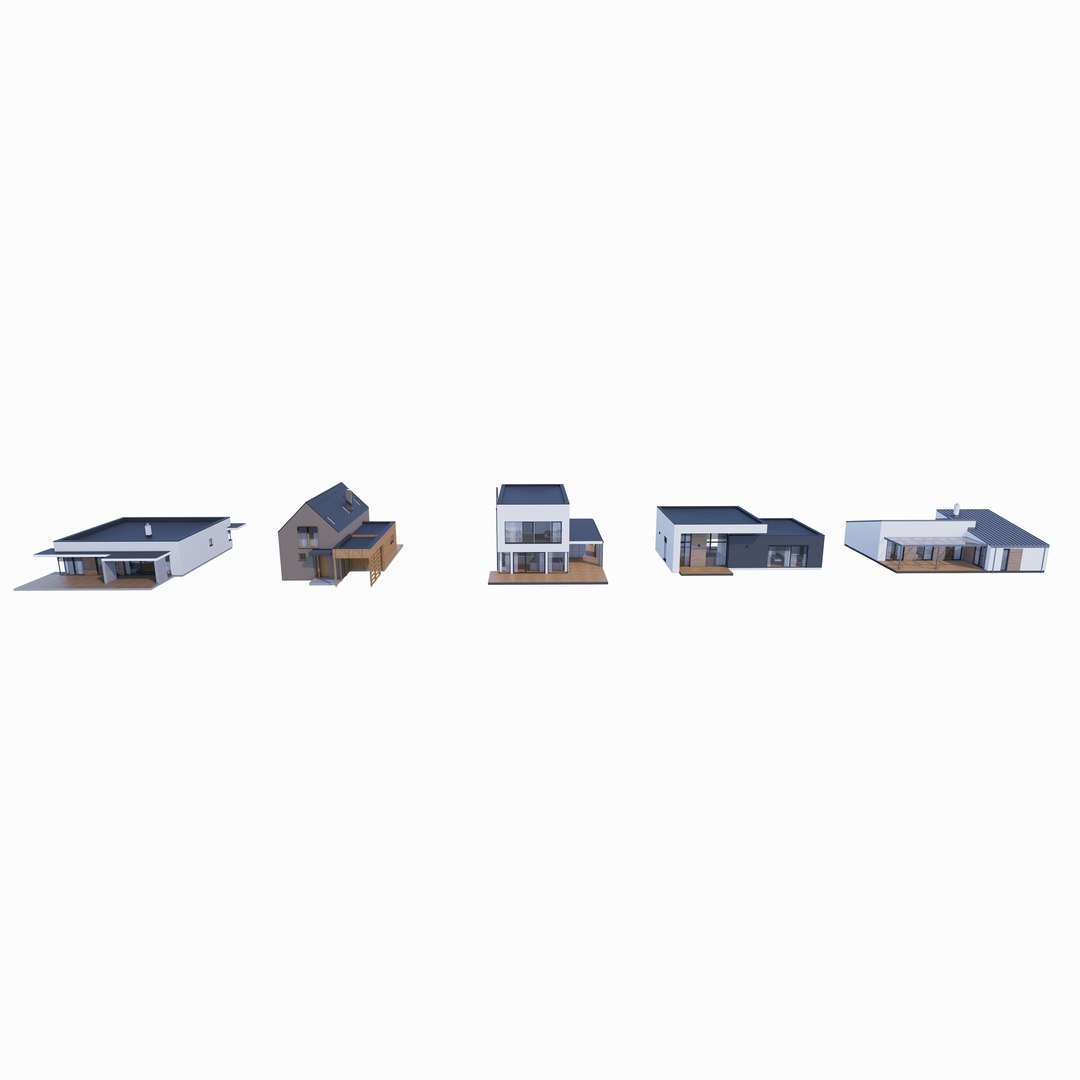 10 Houses - Created With Fully Parametric Revit Families 3D Model ...