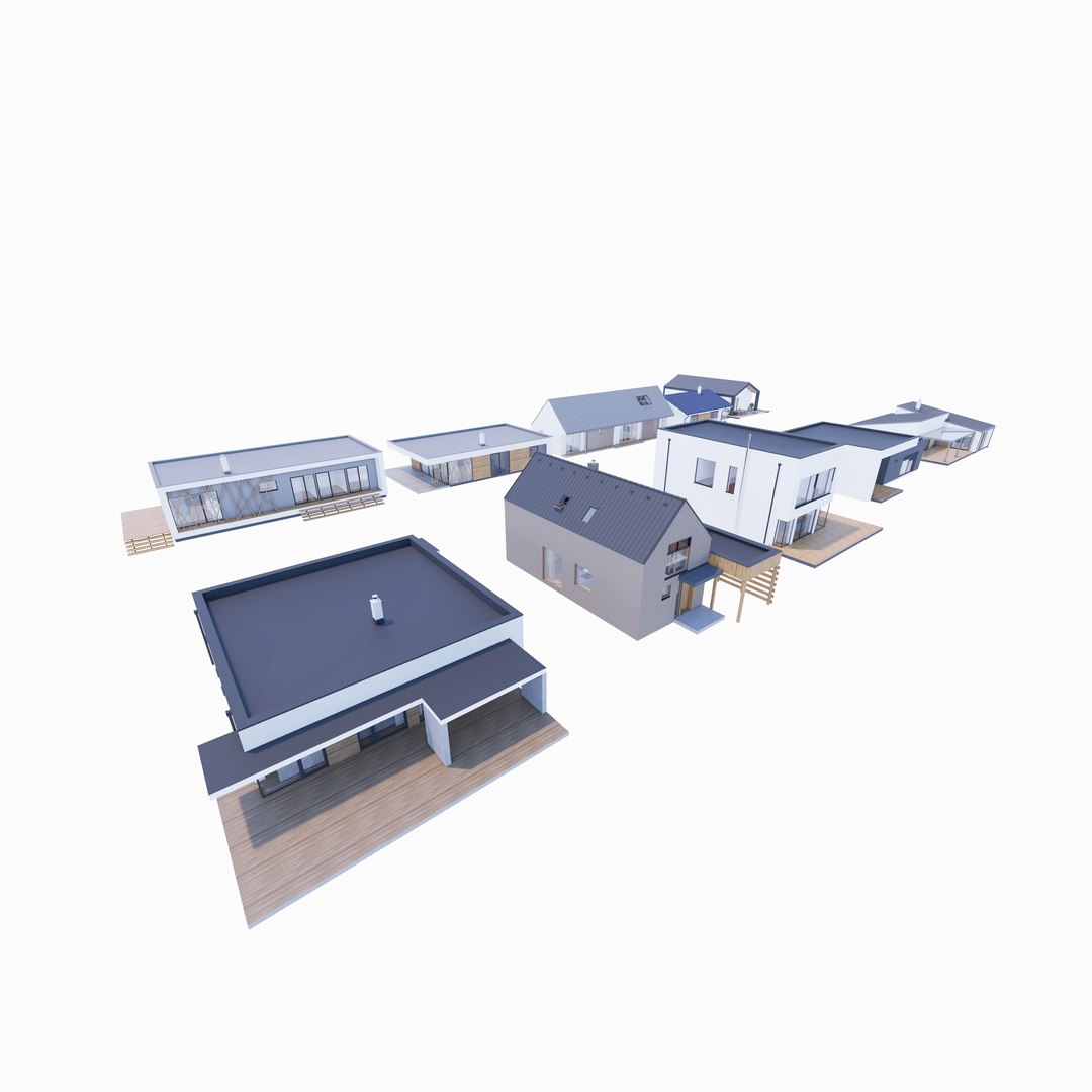 10 Houses - Created With Fully Parametric Revit Families 3D Model ...