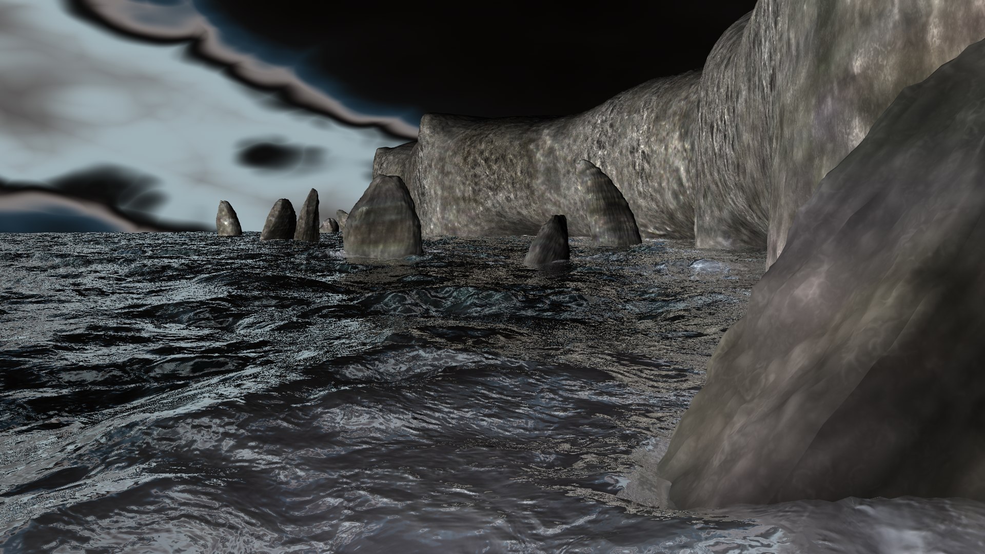 Free Water Rocks 3d Model