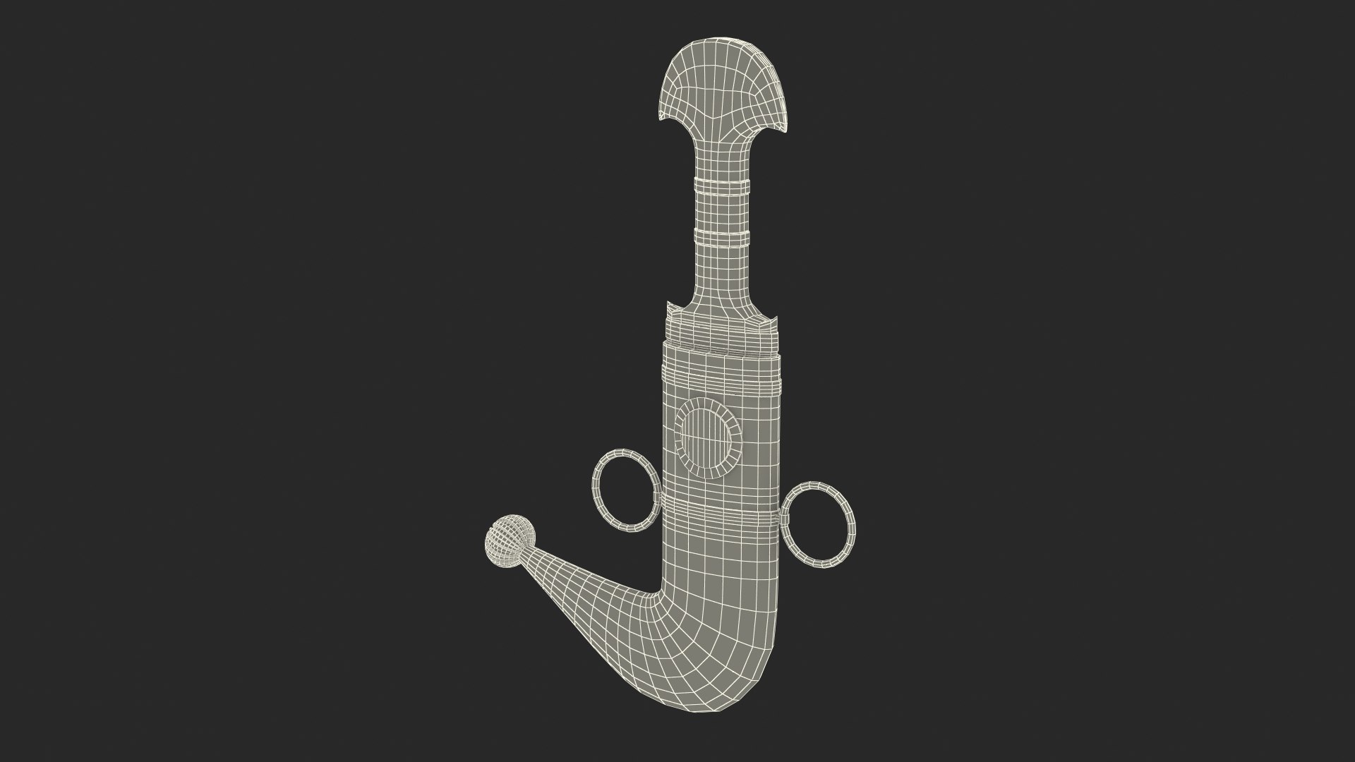 3D Model Middle Eastern Belt Dagger Gold Simplified - TurboSquid 2424409