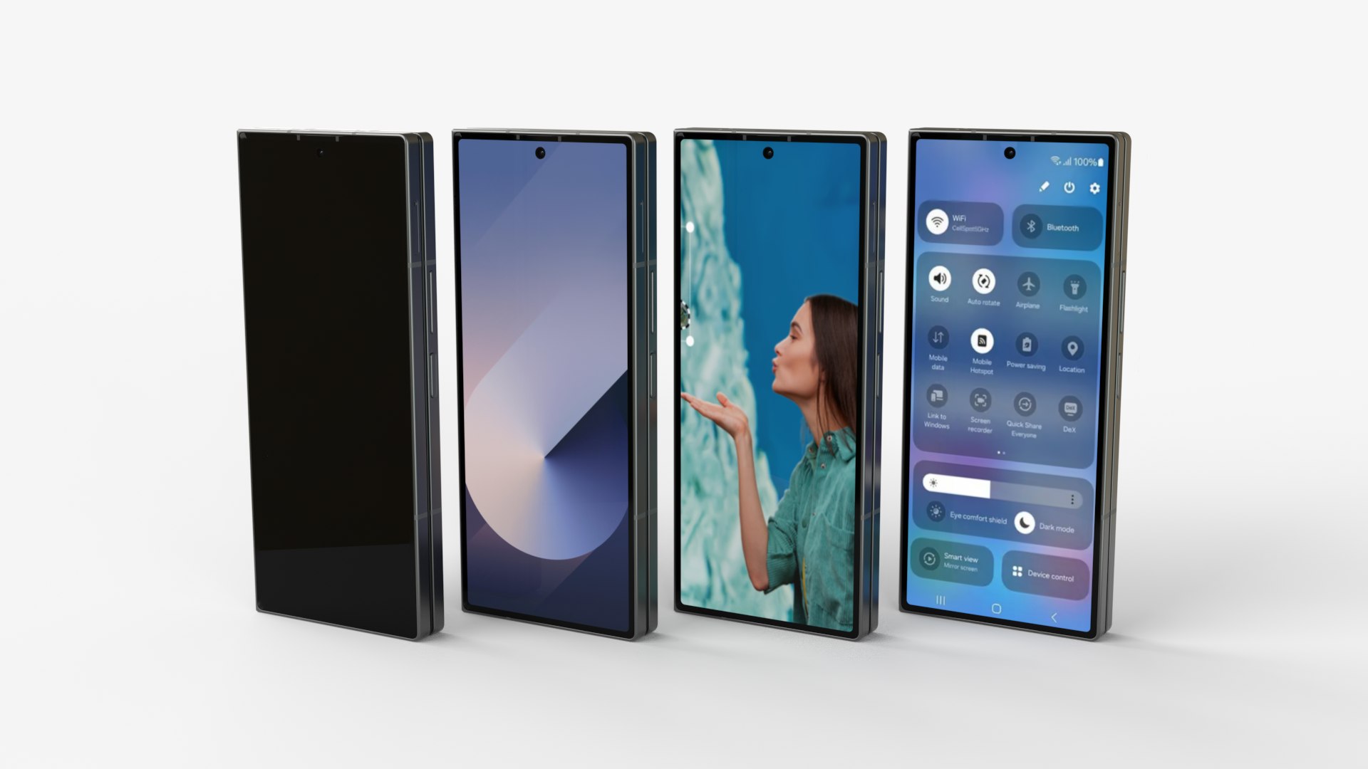 3D Model 3d Model Of Samsung Galaxy Z Fold 6 Black With Pencils ...