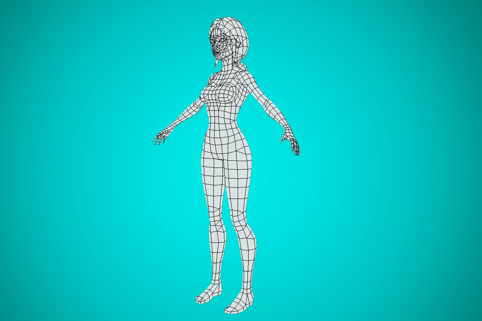 Lulu-Stylized Female Character - Game Ready Base Mesh Model 3D Model ...