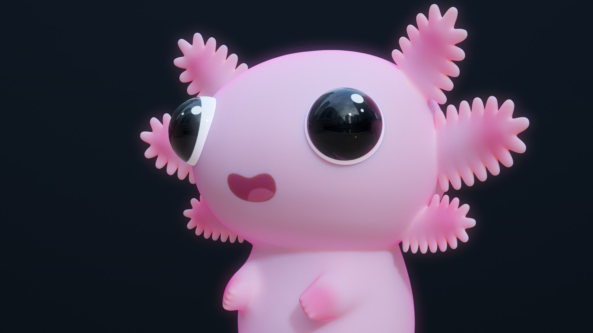 3D Cute Axolotl Cartoon Character - TurboSquid 1995642
