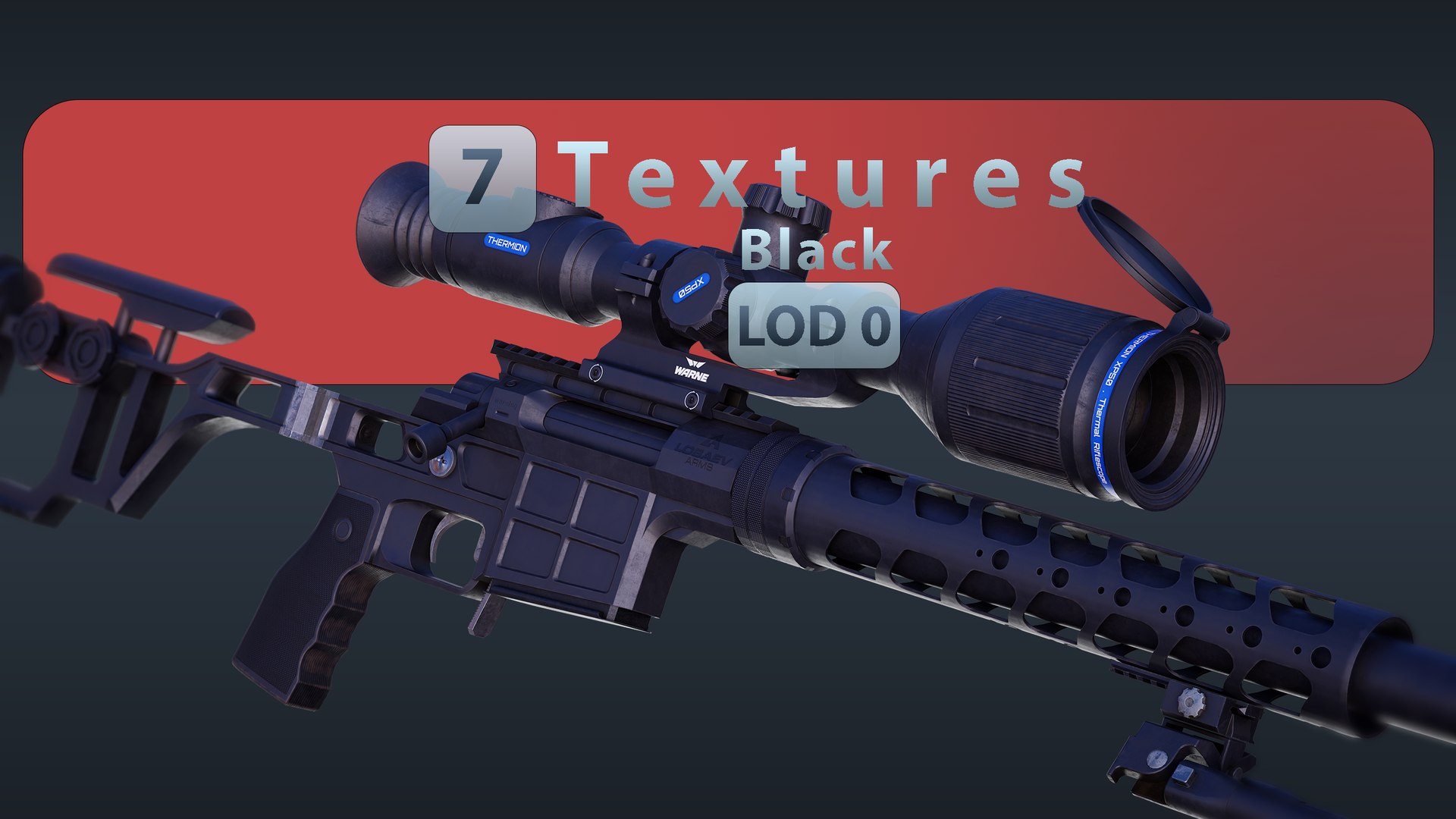 Sniper Rifle DVL-10-M2-Urbana 5 Attachments 7 Skin Game Ready - Vol ...