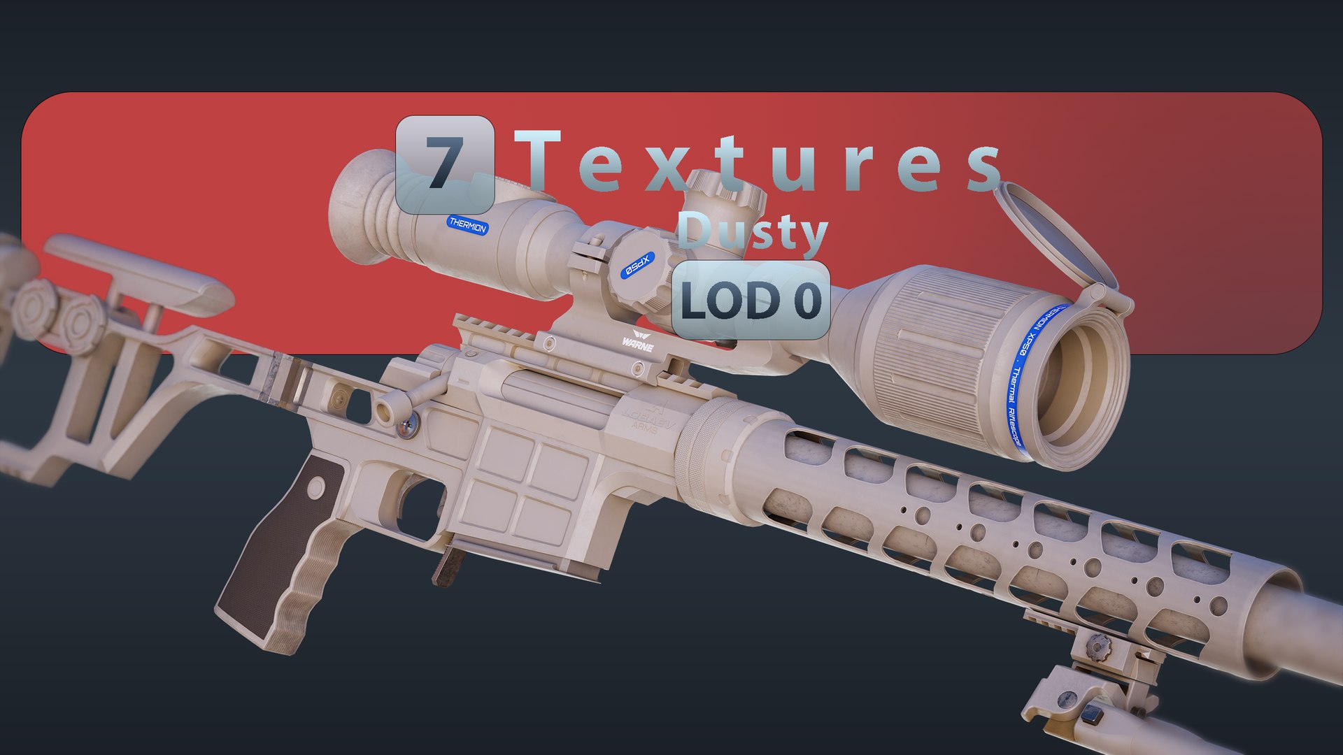 Sniper Rifle DVL-10-M2-Urbana 5 Attachments 7 Skin Game Ready - Vol ...