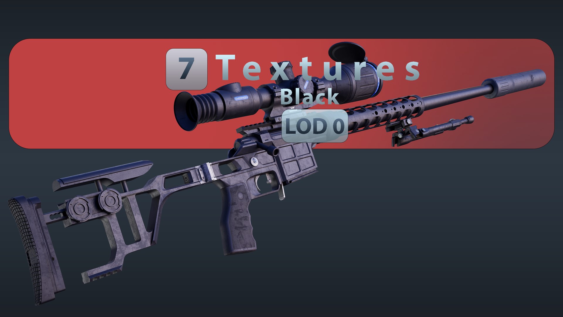 Sniper Rifle DVL-10-M2-Urbana 5 Attachments 7 Skin Game Ready - Vol ...