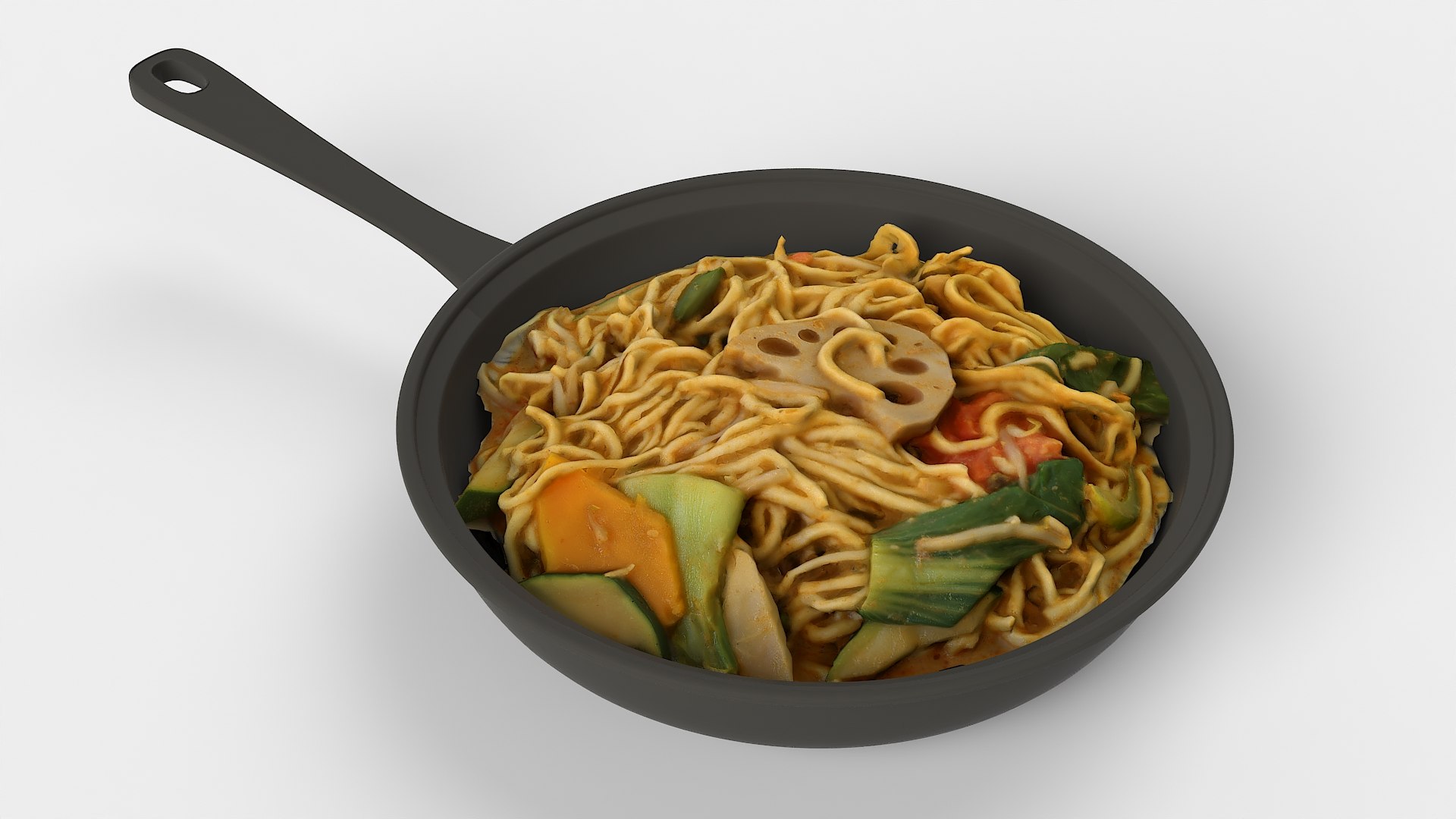 Pan 03 With Asian Noodles 3D Model - TurboSquid 1897098