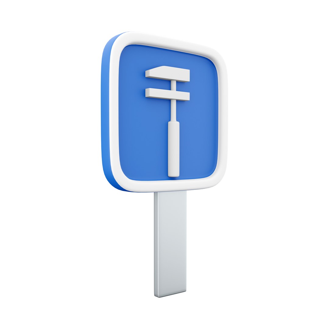 Car Repair Shop Road Sign Icon 3D Model - TurboSquid 2018167