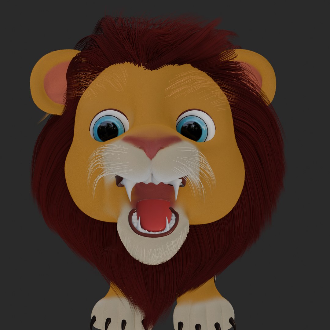 Animated Cartoon Lion 3D Model - TurboSquid 2259659