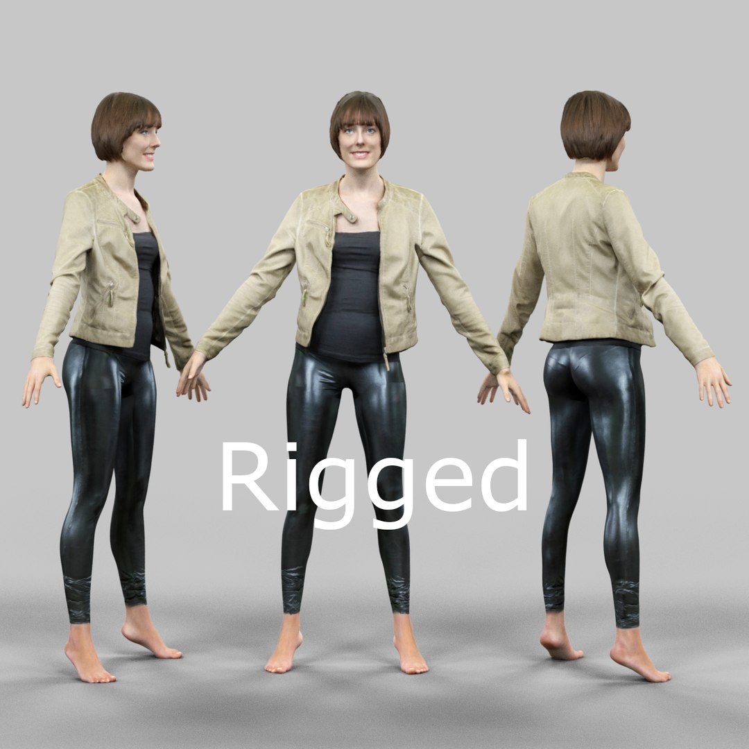 3d 12 Female Characters Rigged Model