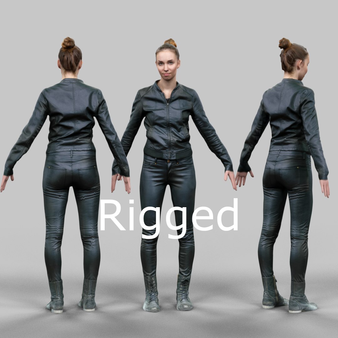 3d 12 Female Characters Rigged Model