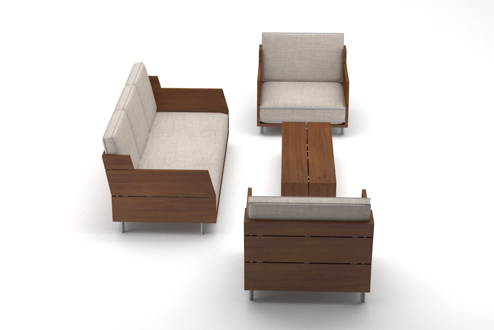 3D Lounge Set Model - TurboSquid 1592497