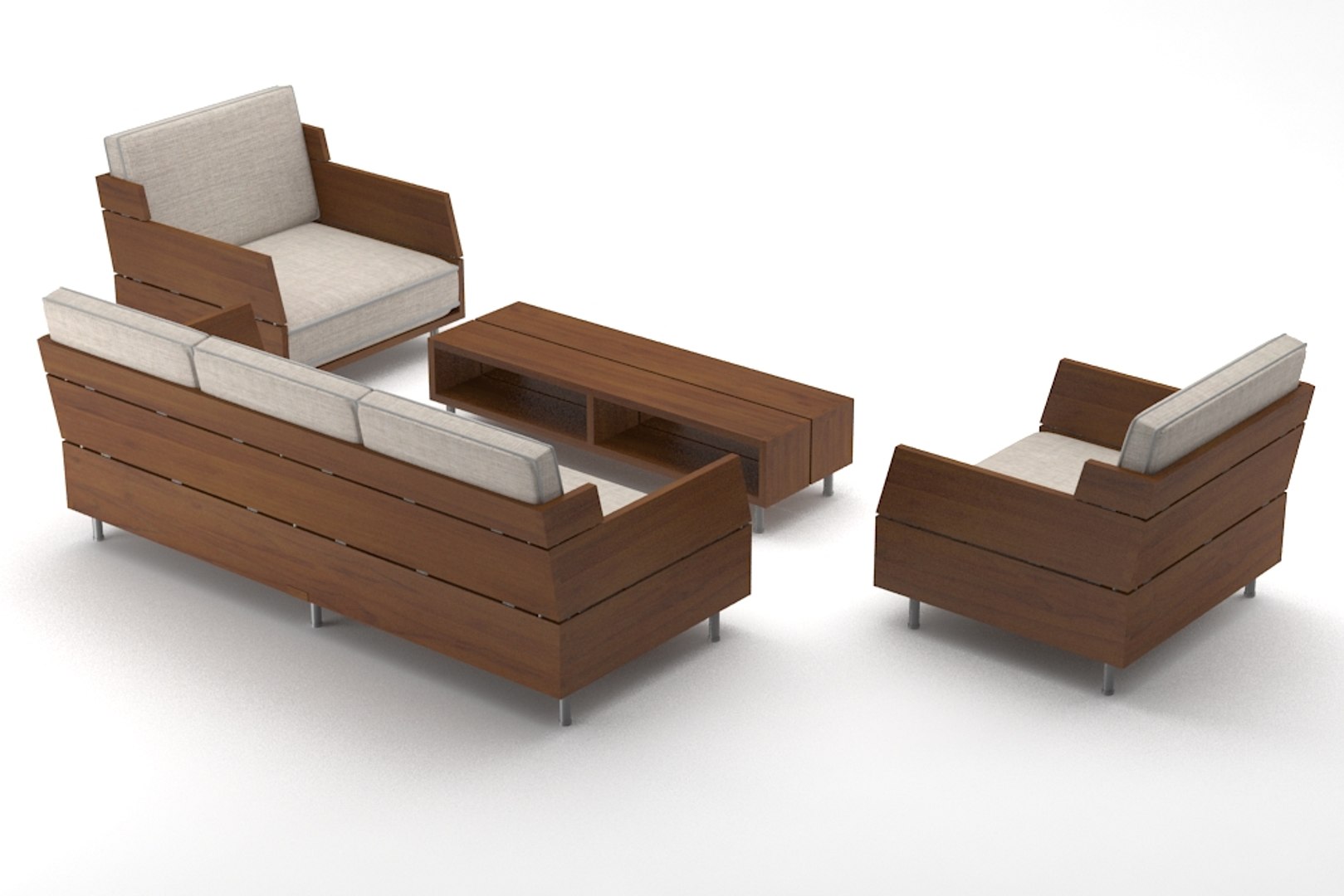 3D Lounge Set Model - TurboSquid 1592497