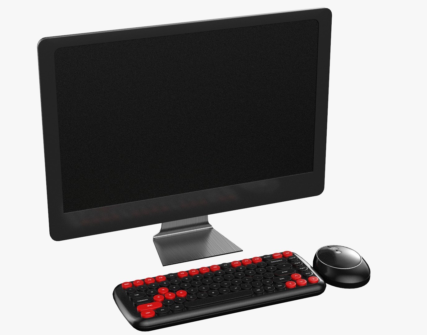 Wireless Pc Set Monitor Keyboard Mouse Gamer Version model - TurboSquid ...