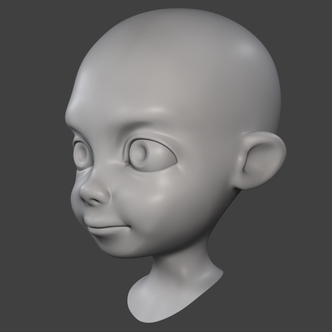 Obj Cartoon Boy Head