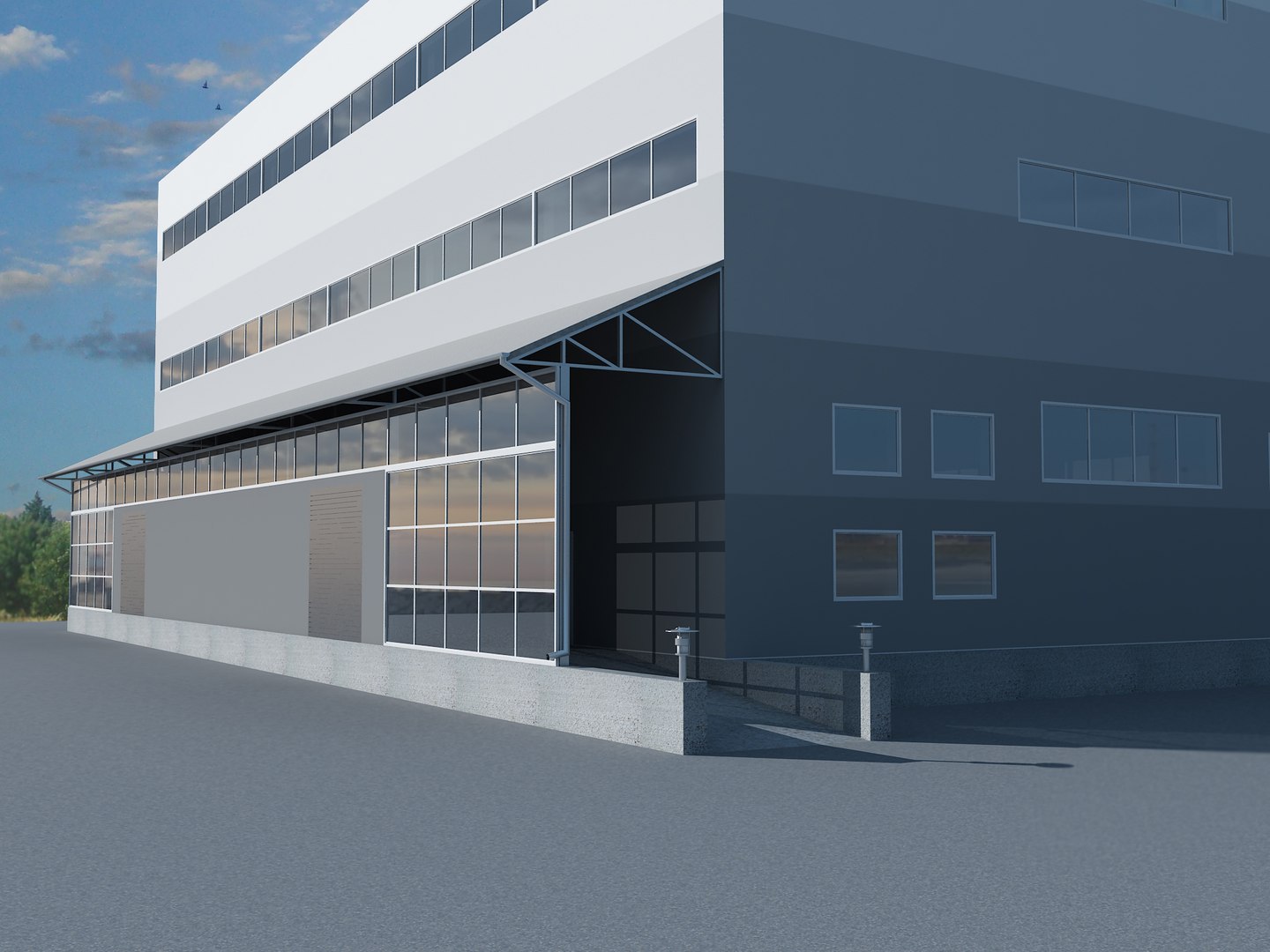 3d model modern warehouse