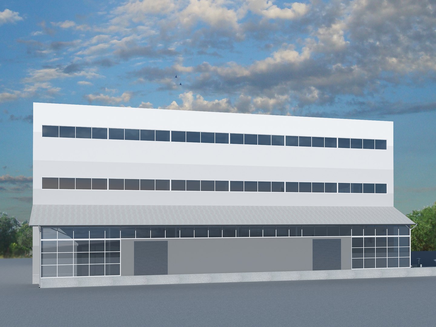 3d model modern warehouse