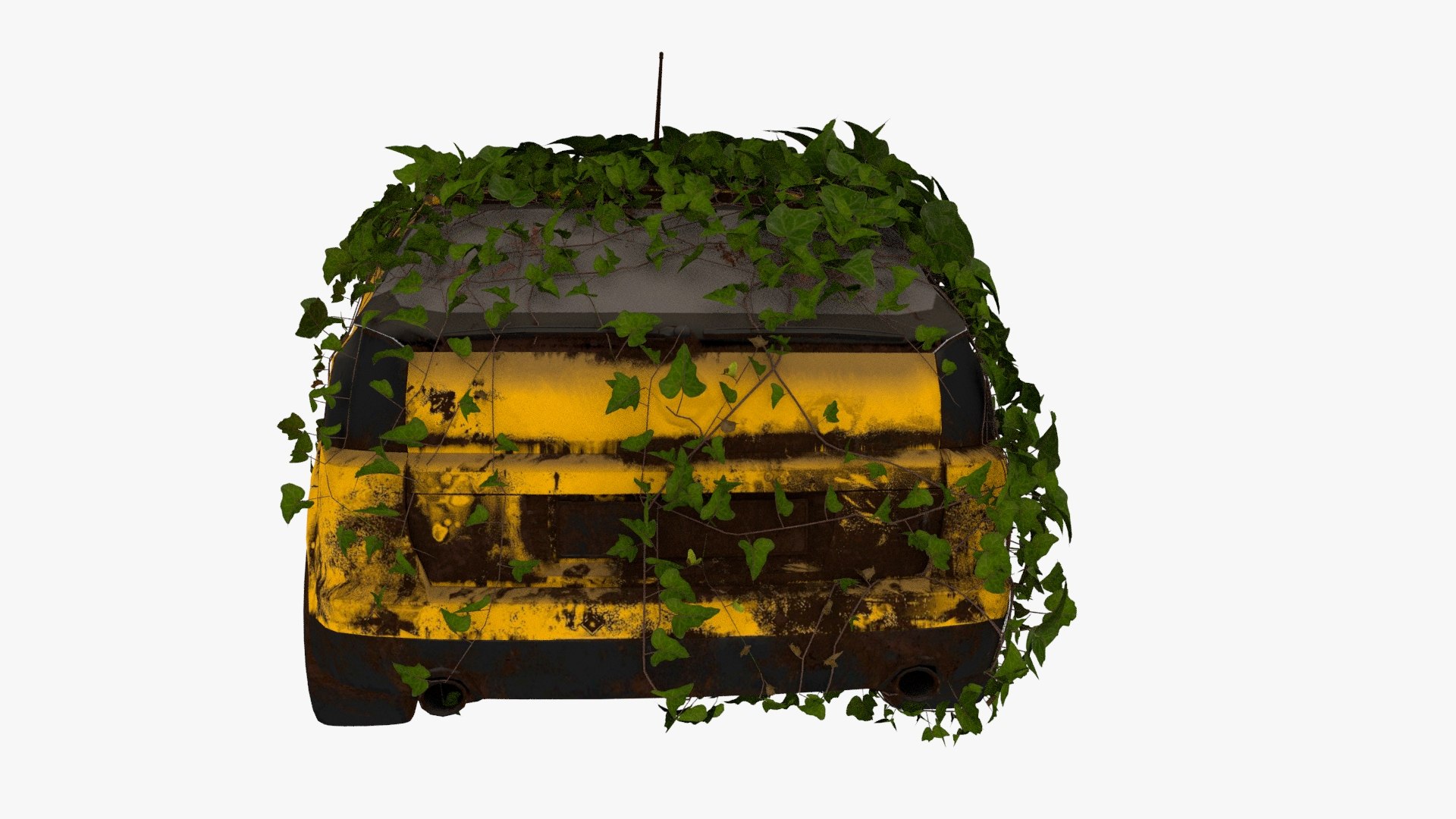 4K Realistic Low Poly Abandoned Car With Ivy 3D Model - TurboSquid 2144398