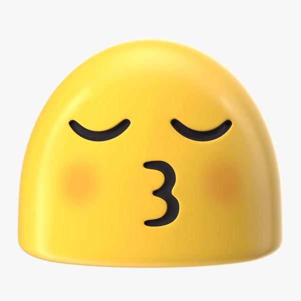 modèle 3D de Embrasser le visage avec des yeux souriants Android Emoji ...
