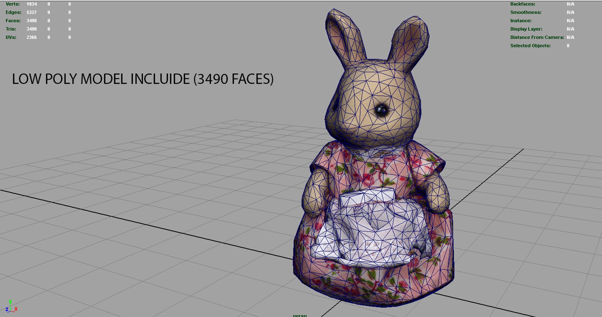 3d model rabbit mother