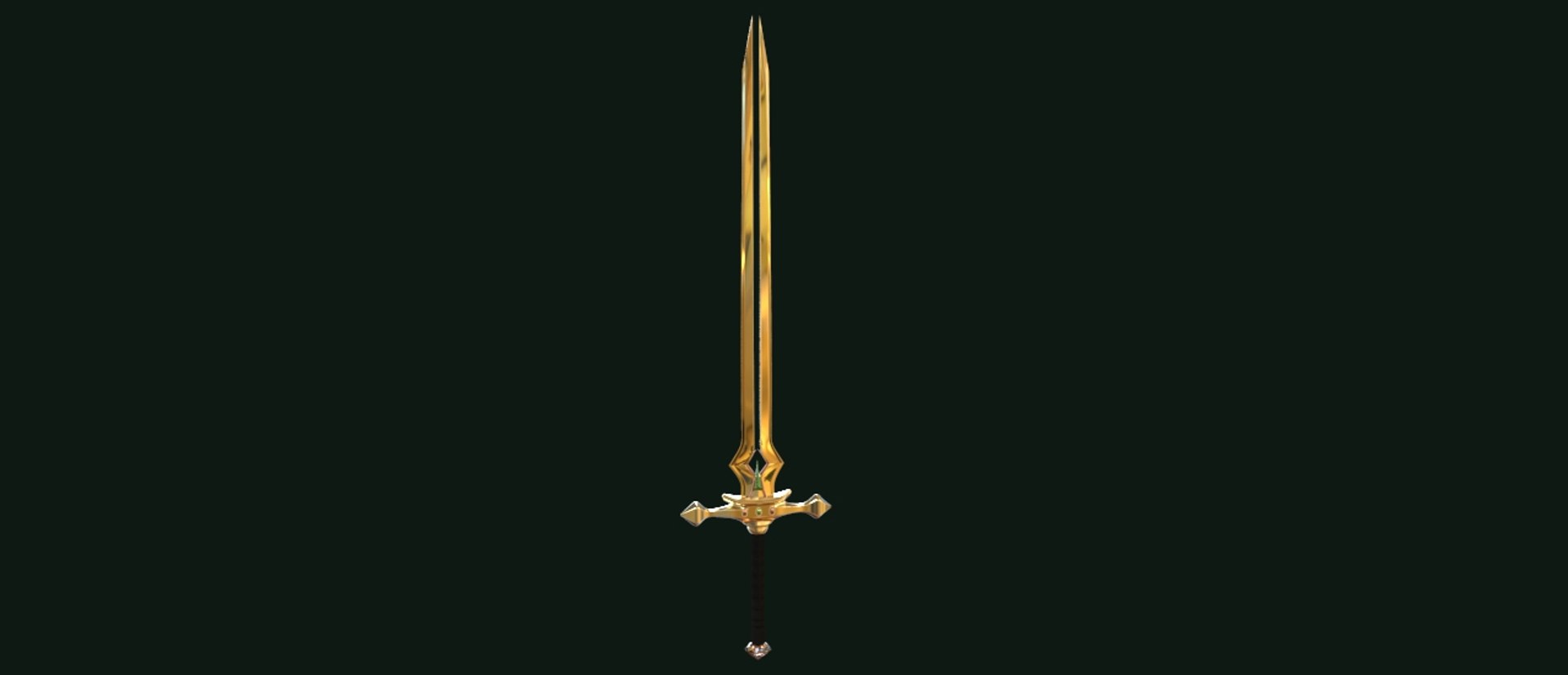 3d model golden sword cut