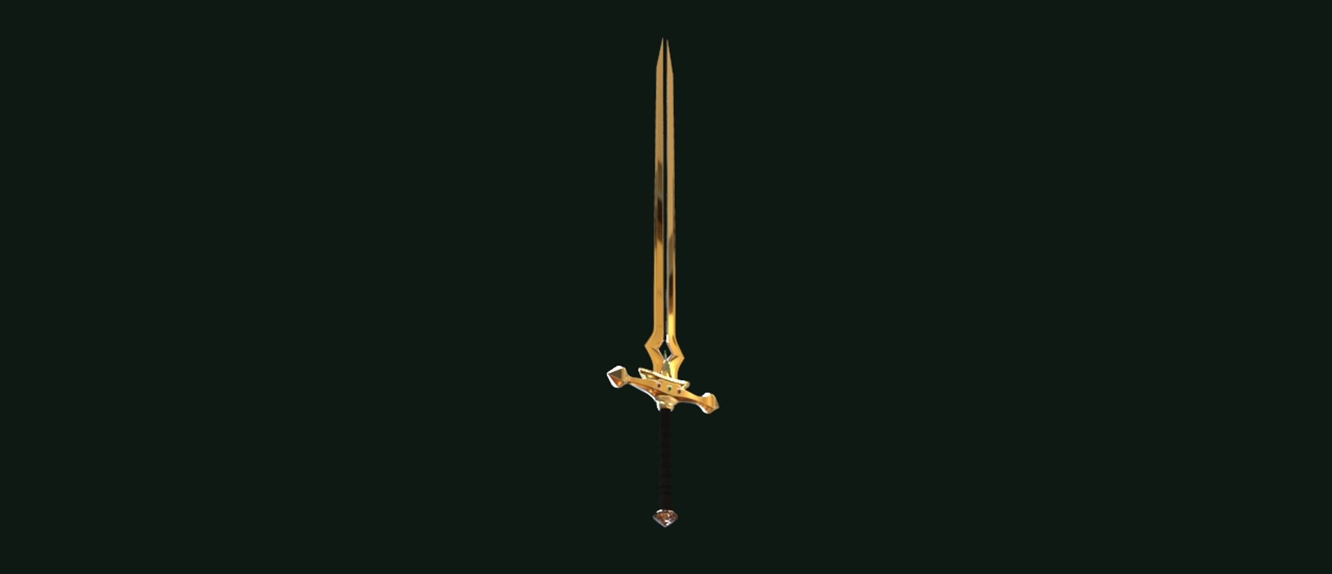 3d model golden sword cut