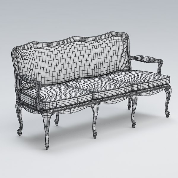 3d sofa old fashioned model