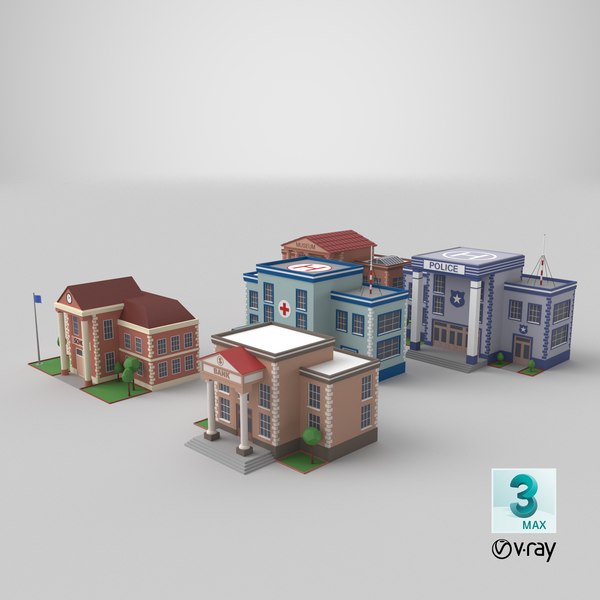 3D Low Poly Buildings Collection 1 - TurboSquid 1961708