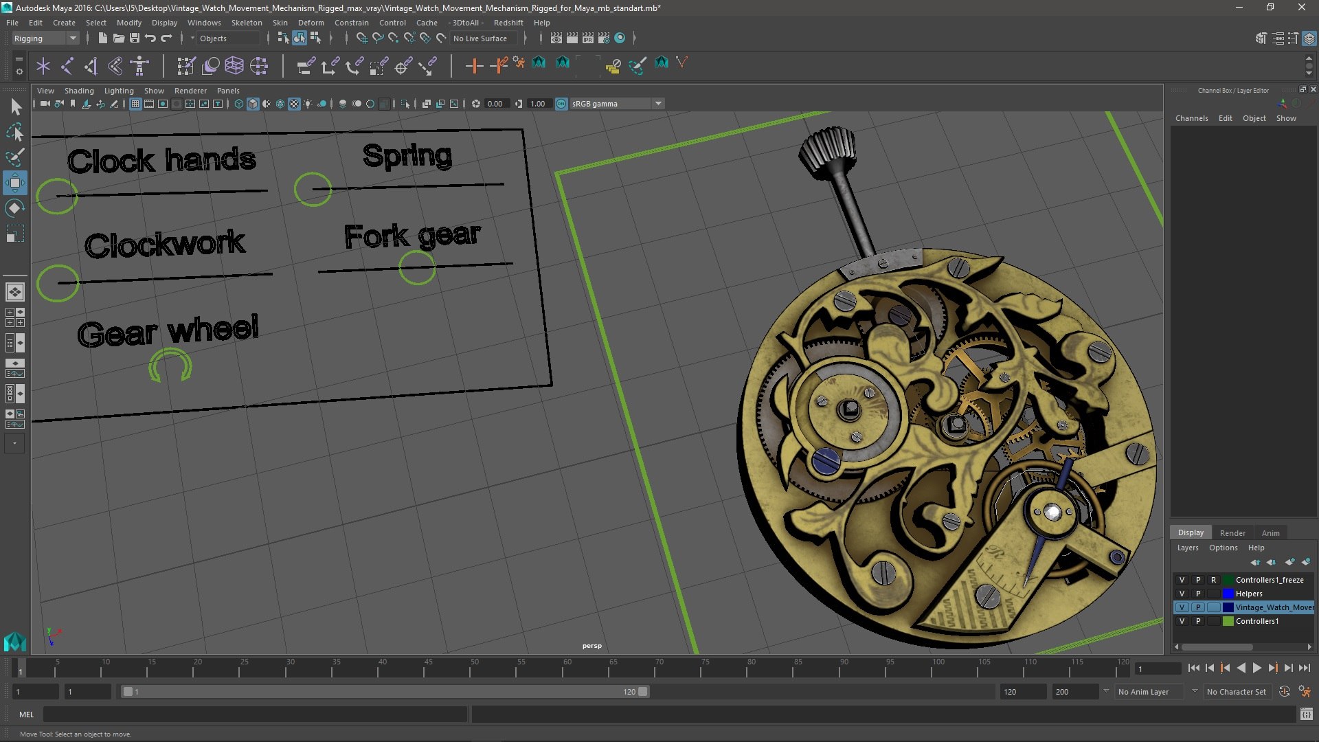 Vintage Watch Movement Mechanism Rigged For Maya 3D Model - TurboSquid ...