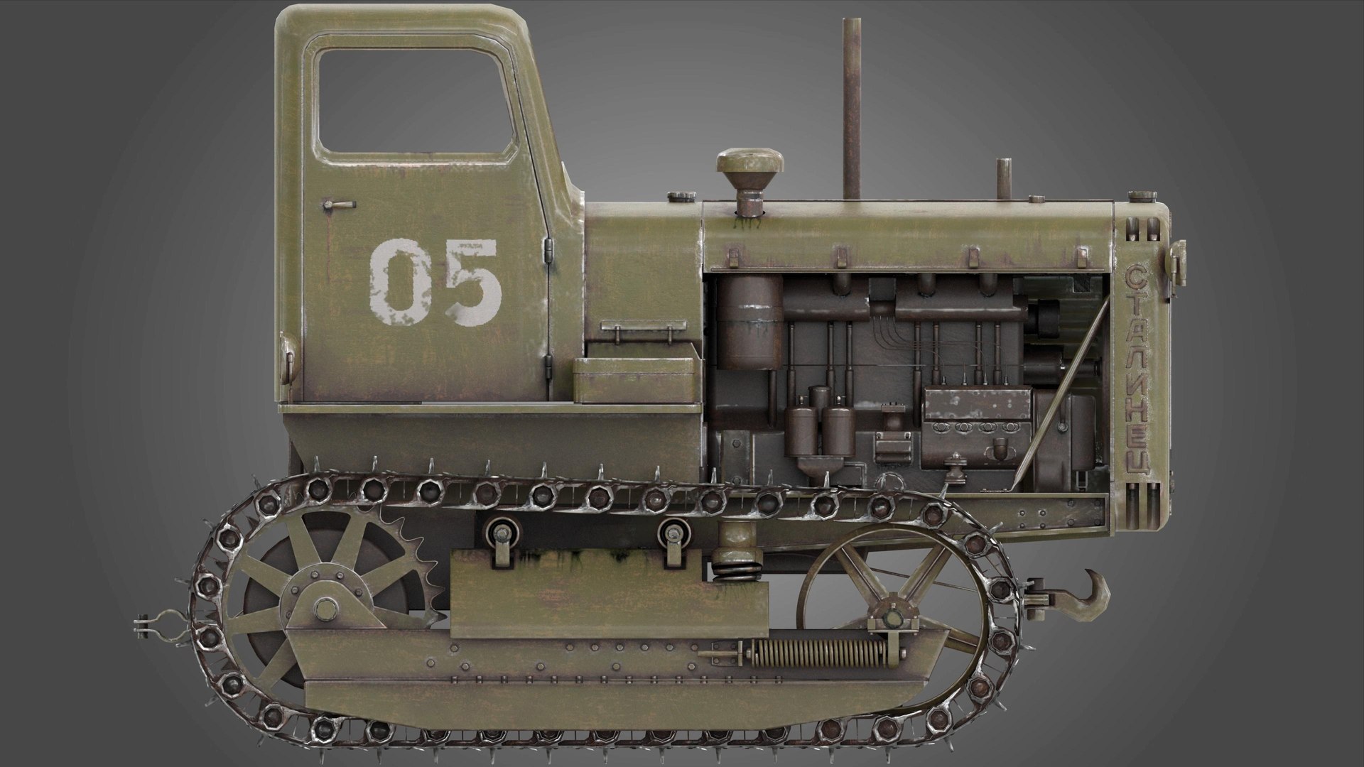S-65 Stalinets tractor model - TurboSquid 2115947