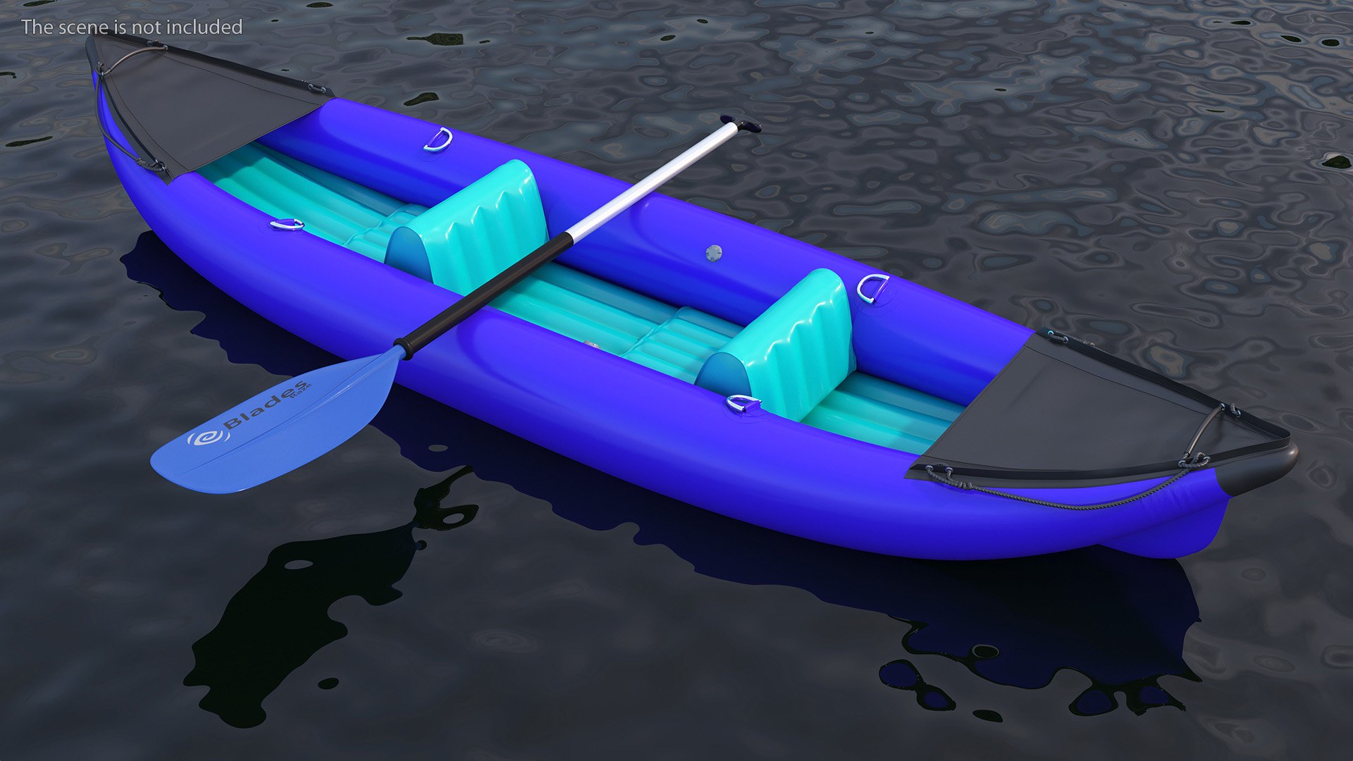 3D Inflatable Kayak With Paddle Model - TurboSquid 2216637
