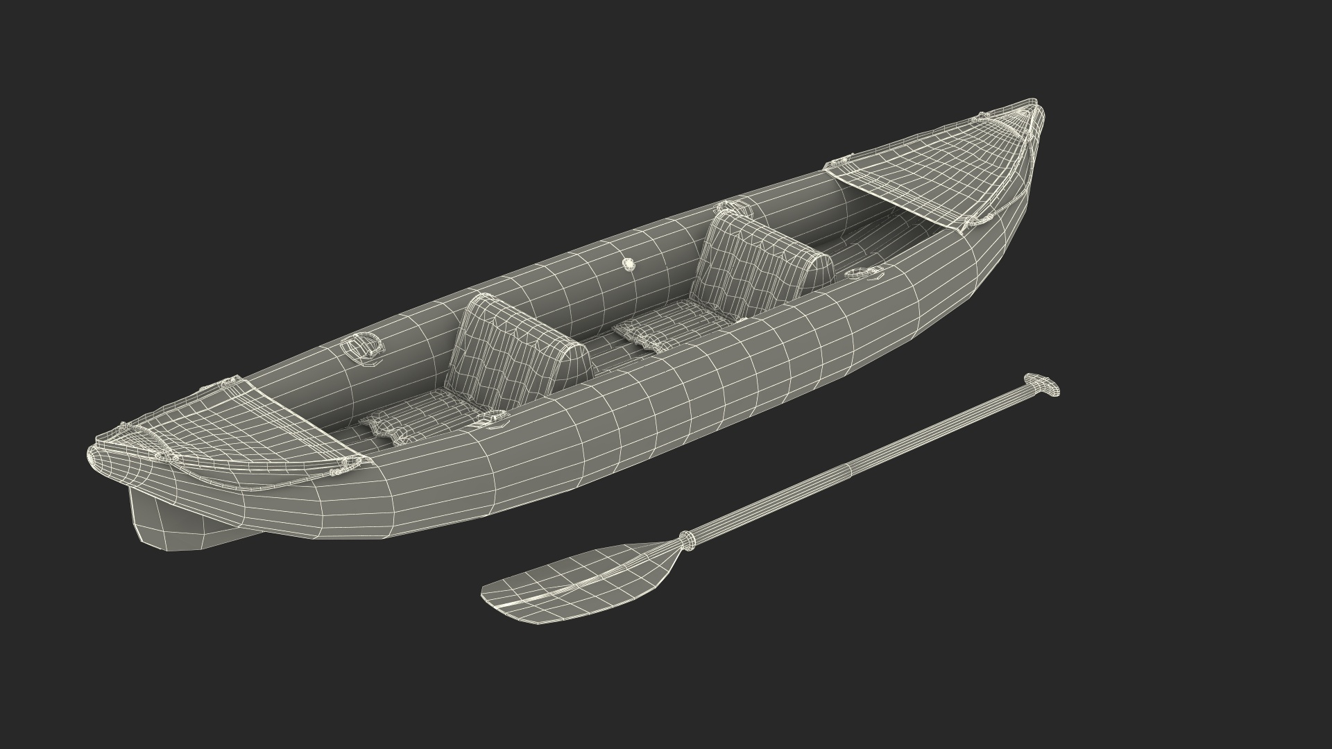 3D Inflatable Kayak With Paddle Model - TurboSquid 2216637