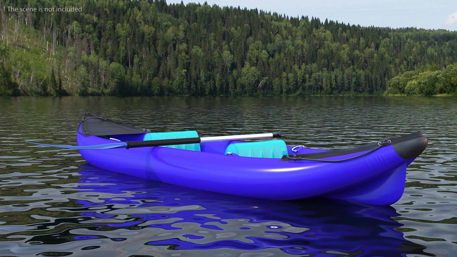 3D Inflatable Kayak With Paddle Model - TurboSquid 2216637
