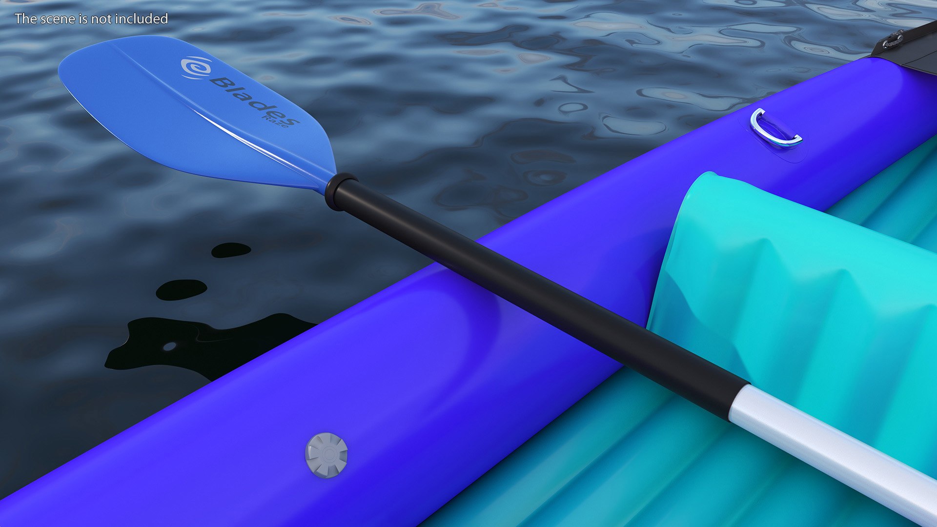 3D Inflatable Kayak With Paddle Model - TurboSquid 2216637