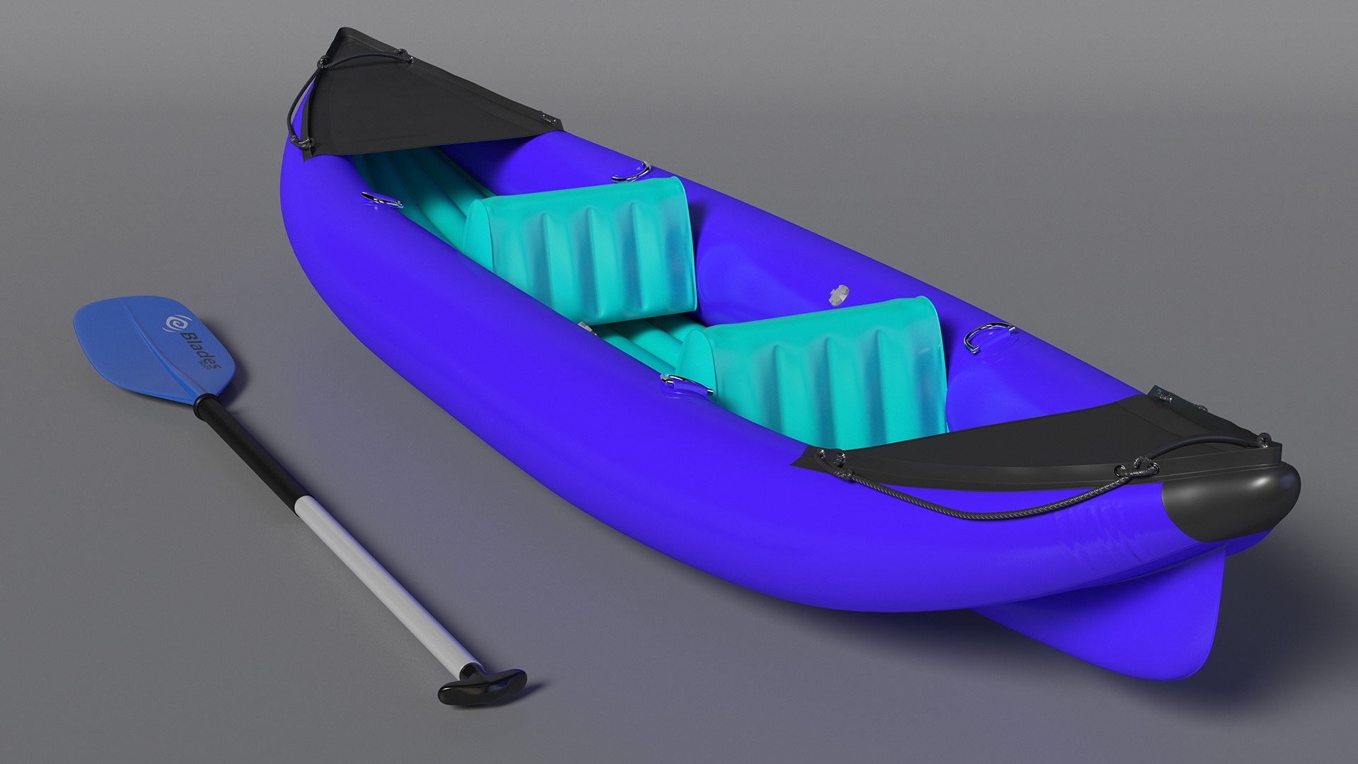3D Inflatable Kayak With Paddle Model - TurboSquid 2216637