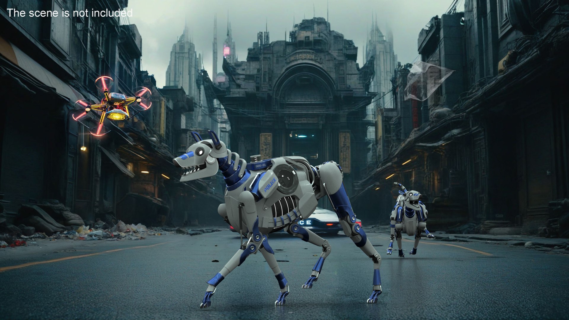 3D Futuristic Police Robot Dog Rigged For Cinema 4D - TurboSquid 2319955