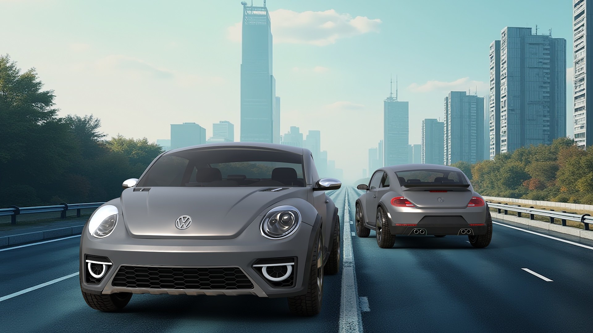 Volkswagen Beetle Modern Car Simplified 3D Model - TurboSquid 2349248