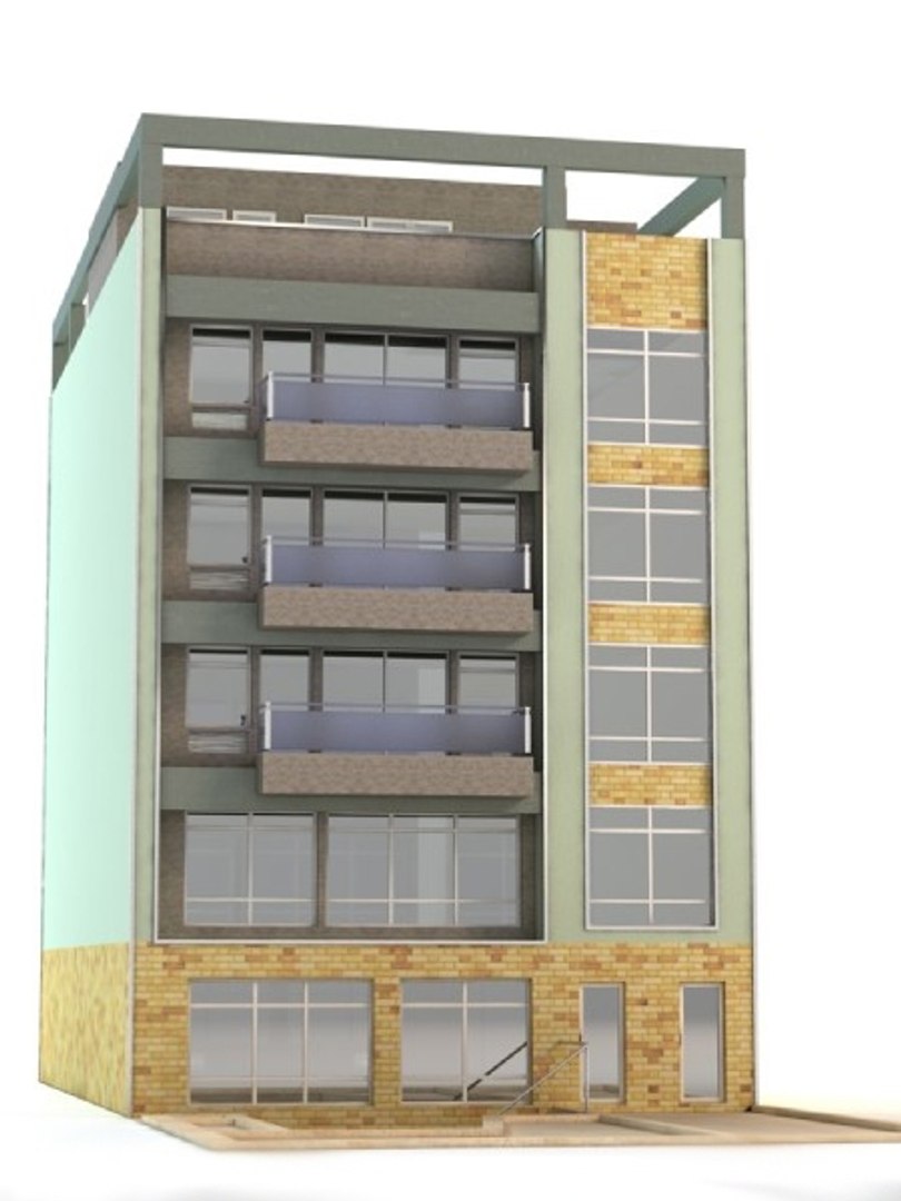 3d Modern 6 Story Building
