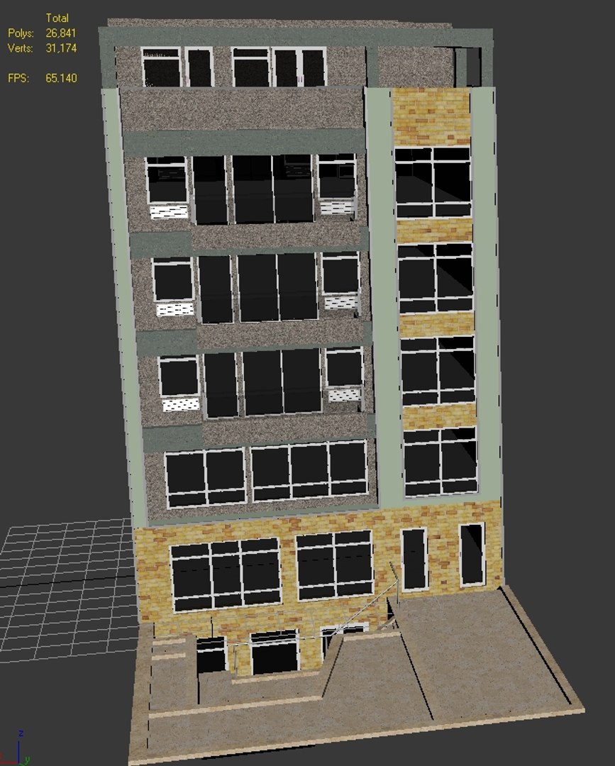 3d Modern 6 Story Building
