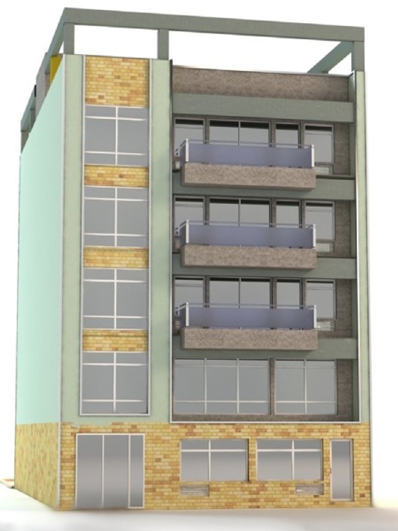 3d Modern 6 Story Building