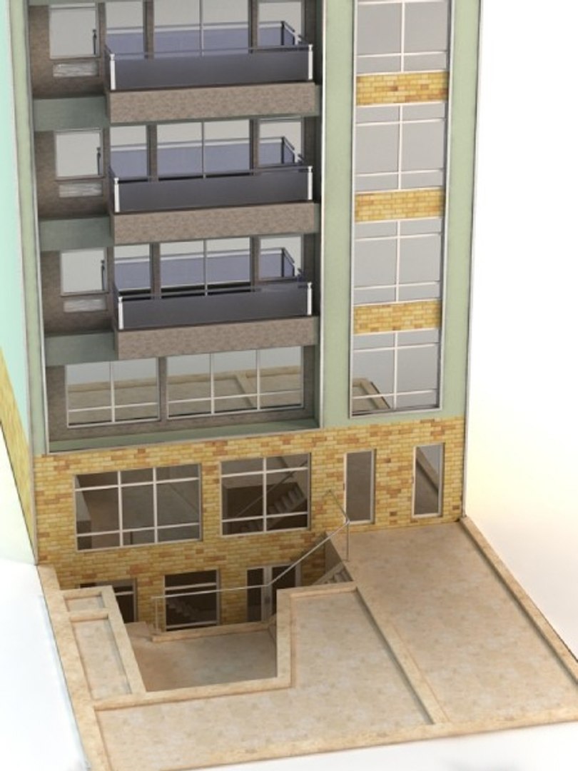 3d Modern 6 Story Building